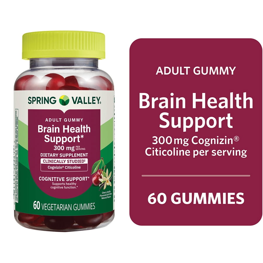 Spring Valley Brain Health Support Vegetarian Gummies for Cognitive ...
