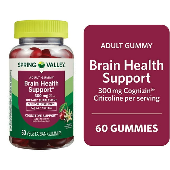 Spring Valley Brain Health Support Vegetarian Gummies for Cognitive ...