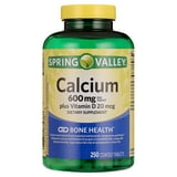 Spring Valley Calcium Plus Vitamin D Tablets Dietary Supplement, 600 mg ...
