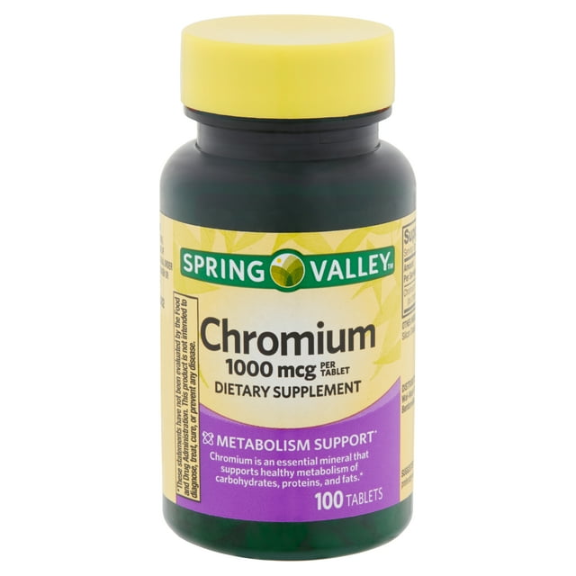 Spring Valley Chromium Tablets, 1000 mcg, 100 Count - Walmart.com