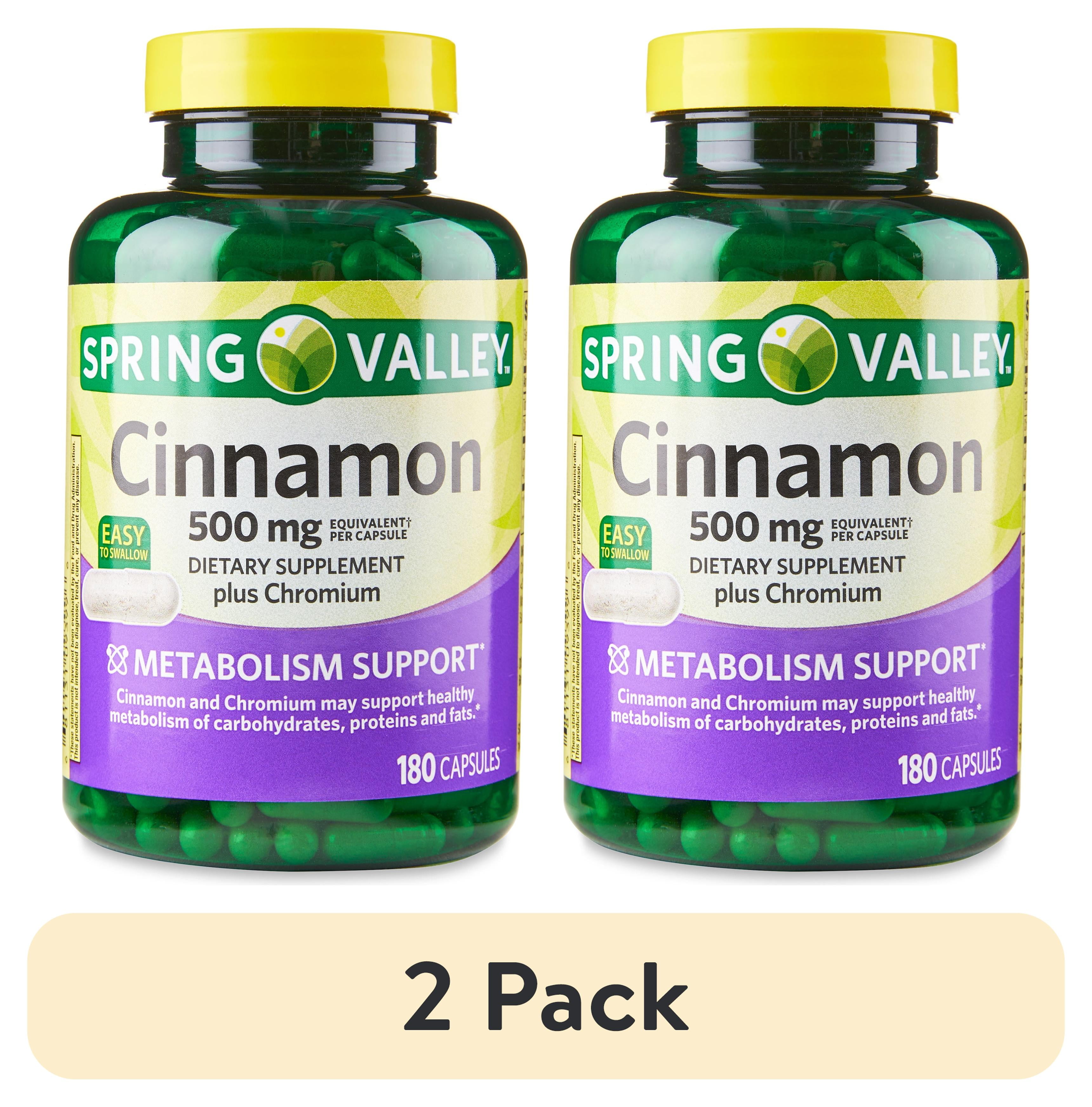 (2 pack) Spring Valley Cinnamon Plus Chromium Dietary Supplement ...