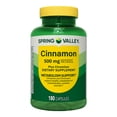 Spring Valley Cinnamon Plus Chromium Dietary Supplement Capsules, 500 ...