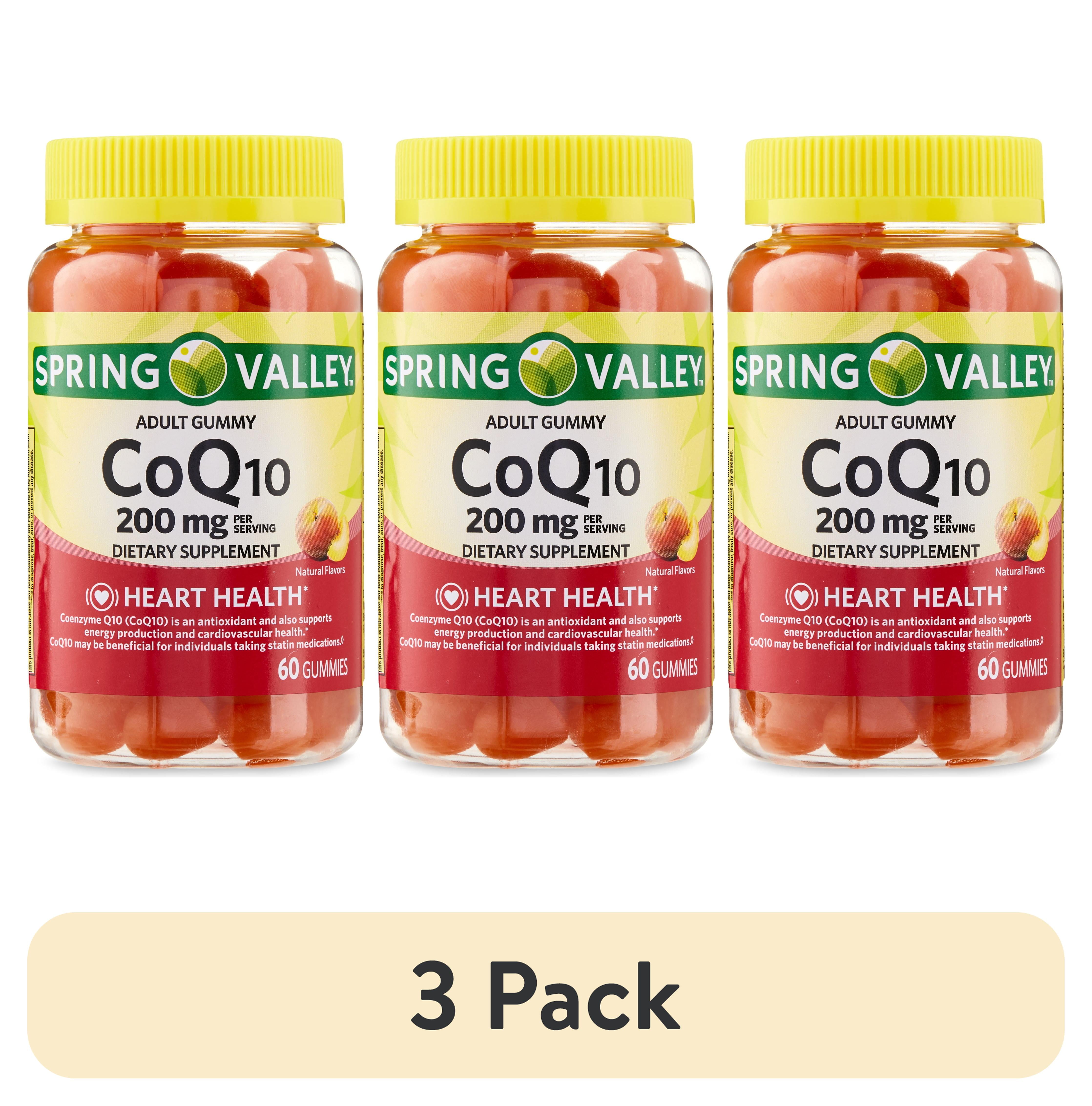 (3 pack) Spring Valley CoQ10 Adult Gummies, 200 mg, 60 Count - Walmart.com