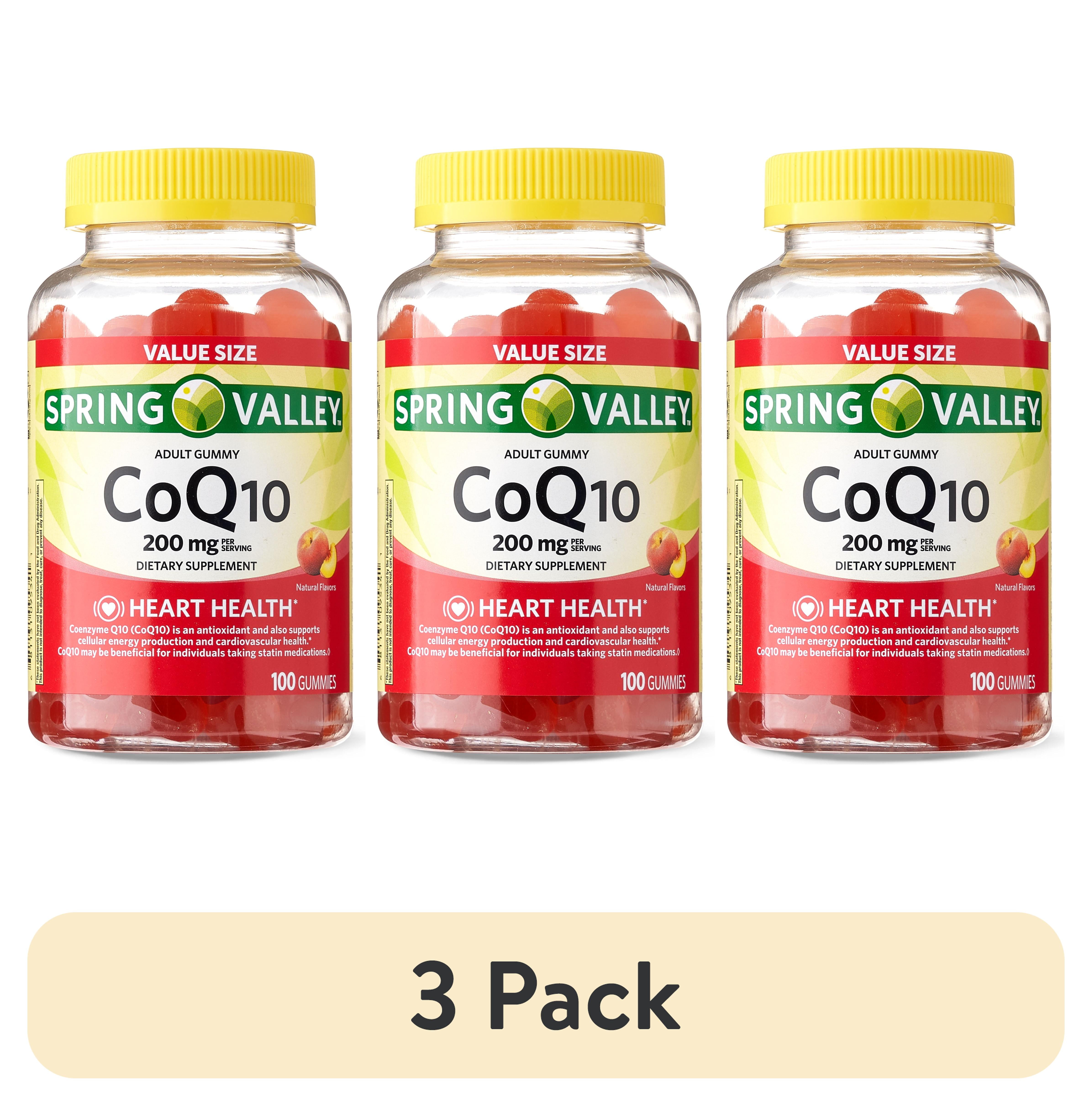 (3 pack) Spring Valley CoQ10 Gummies, 200mg 100 count (Value Size ...