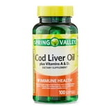 Spring Valley Cod Liver Oil plus Vitamins A & D3 Immune Health Dietary ...