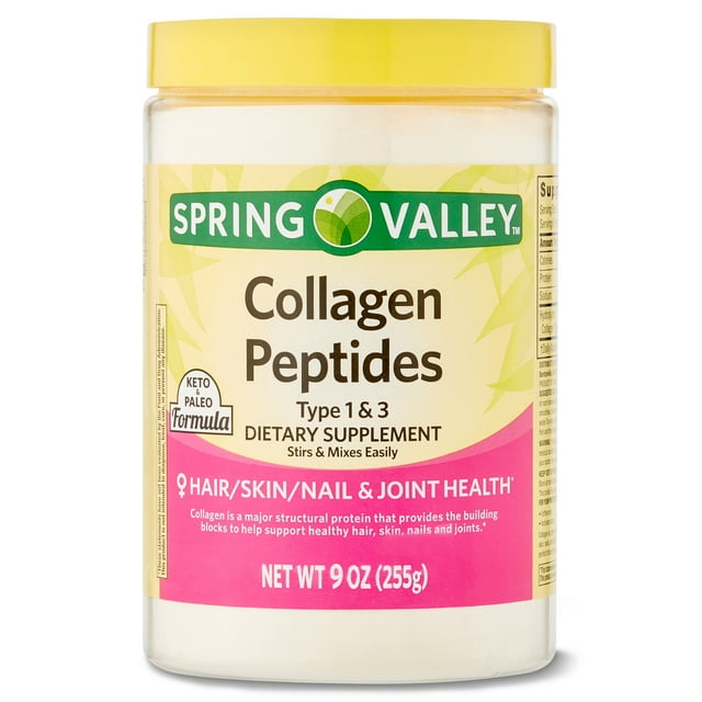 Spring Valley Collagen Peptides Type 1 & 3 Dietary Supplement, 9 oz ...