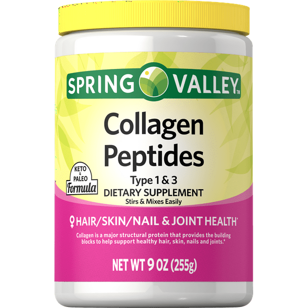 Spring Valley Collagen Peptides Type 1 & 3 Dietary Supplement, 9 oz ...