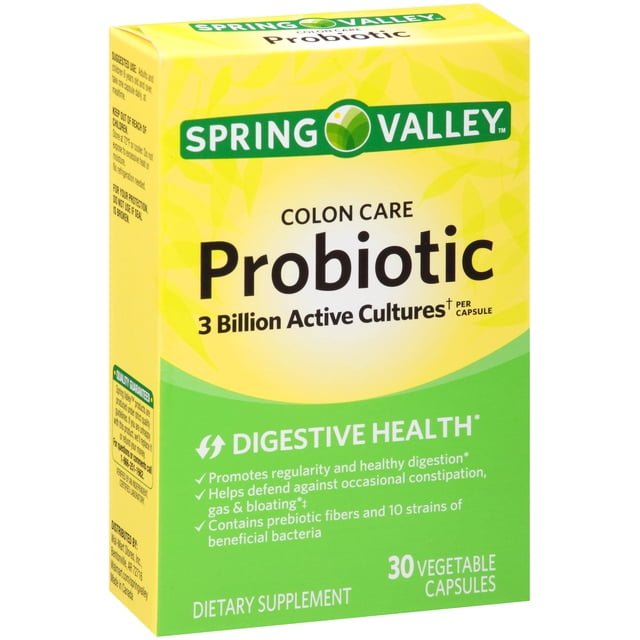 Spring Valley Colon Care Probiotic Vegetable Capsules, 30 Ct - Walmart ...