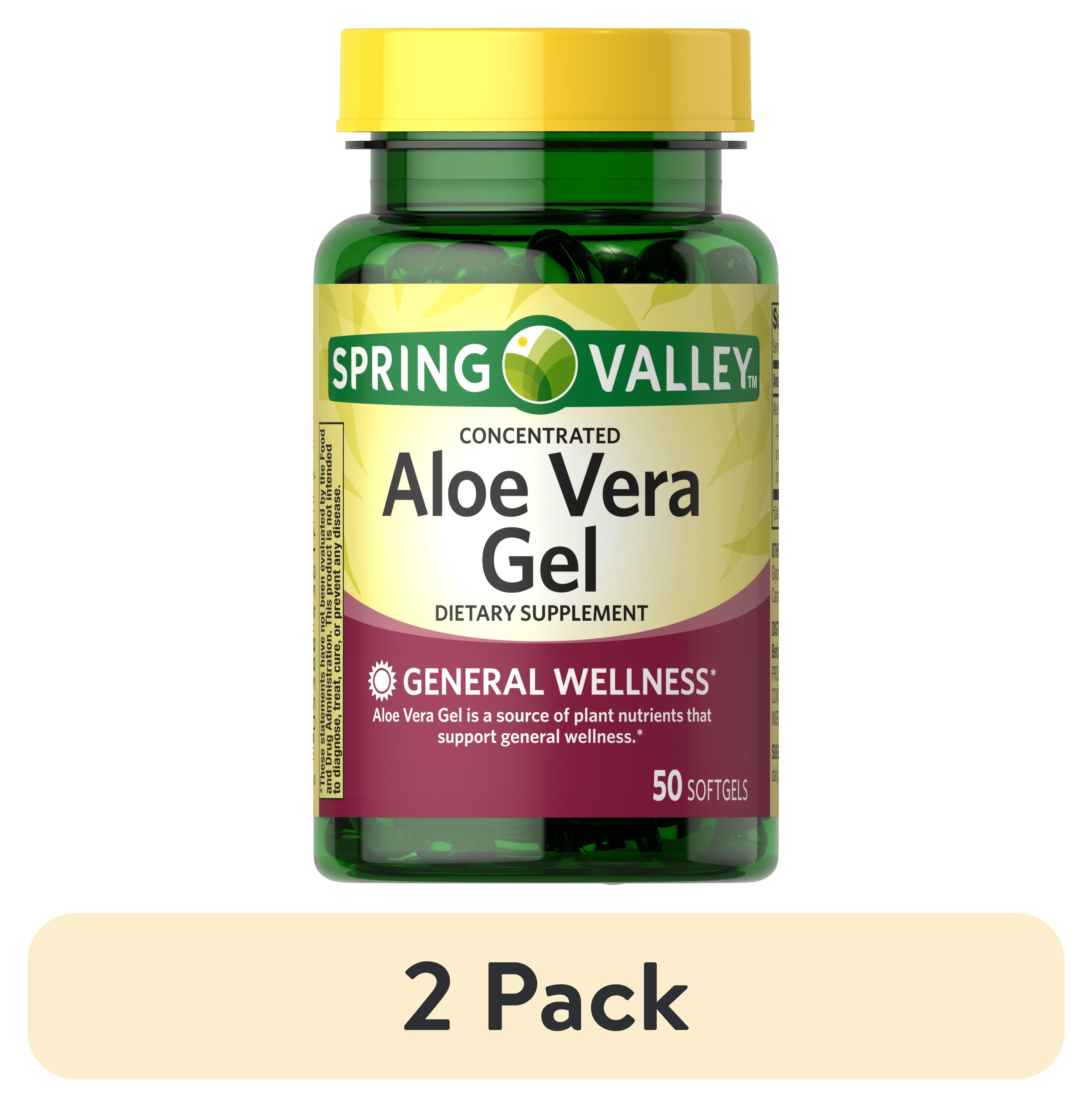 (2 pack) Spring Valley Concentrated Aloe Vera Gel Dietary Supplement ...