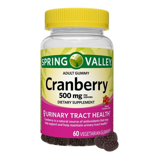 Spring Valley Cranberry Gummies Dietary Supplement, 500 mg, 60 Count ...