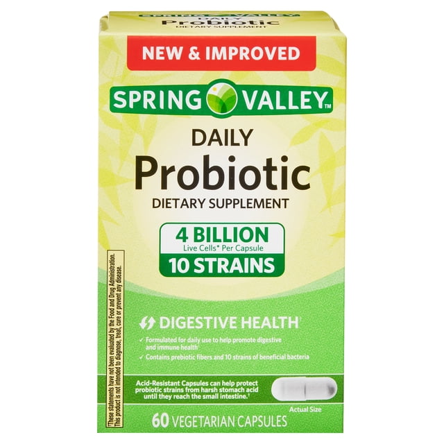 Spring Valley Daily Probiotic Dietary Supplement, 60 Vegetarian ...