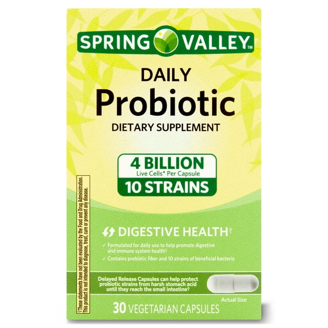 Spring Valley Daily Probiotic Delayed Release Capsules for Digestive ...