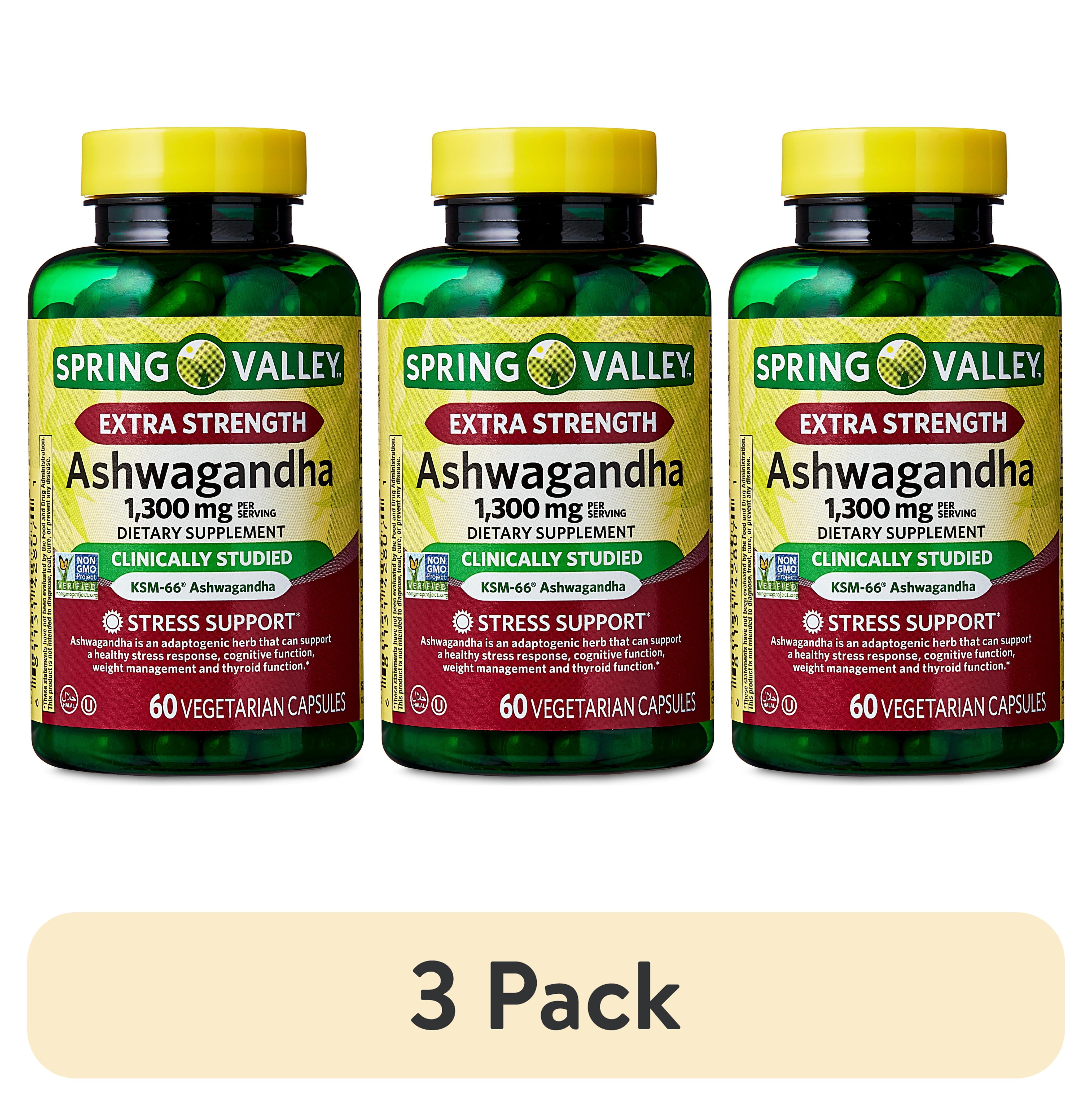 (3 pack) Spring Valley Extra Strength Ashwagandha Dietary Supplement ...