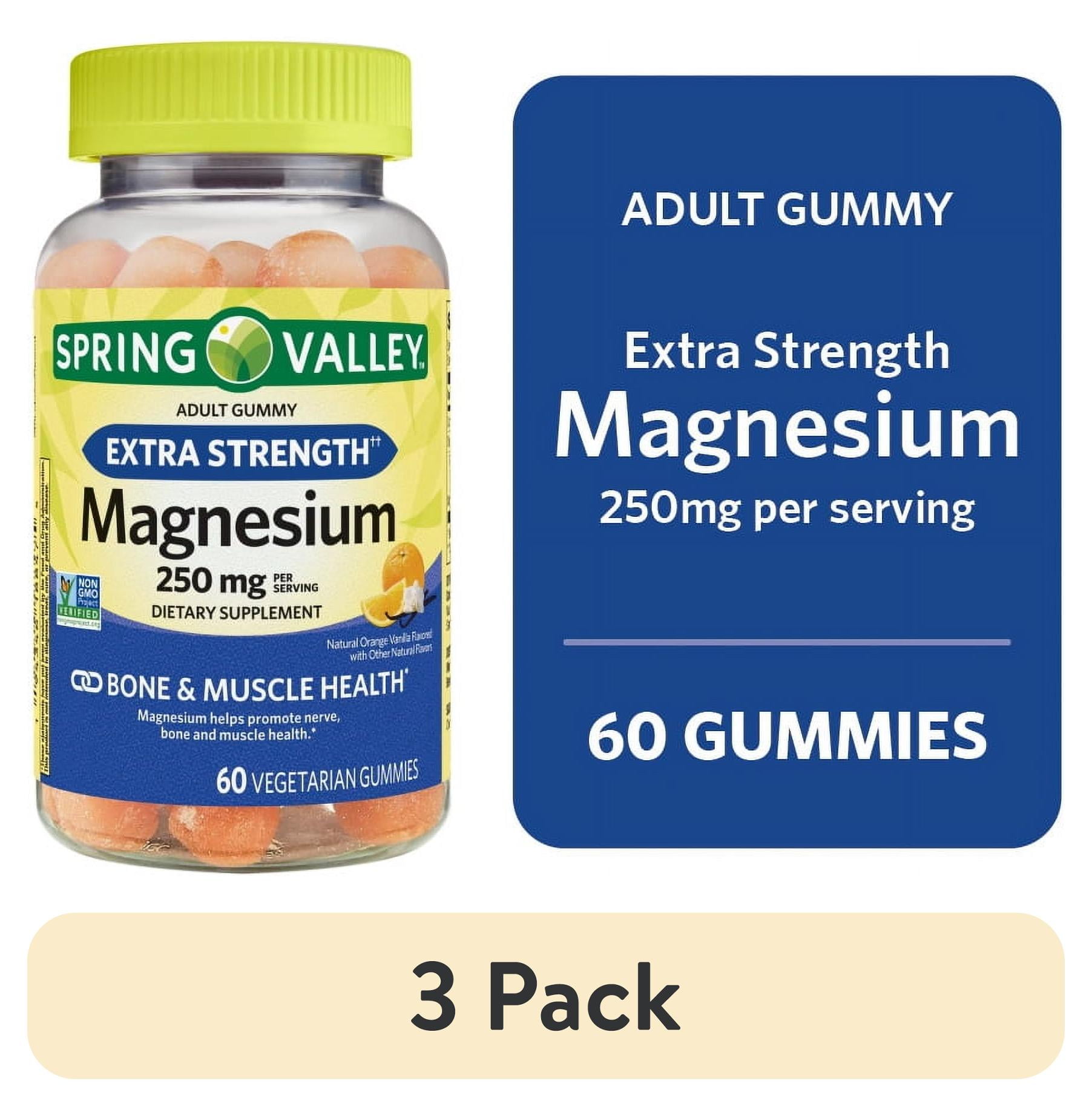 (3 pack) Spring Valley Extra Strength Magnesium Bone and Muscle Health ...