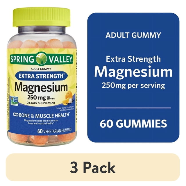 (3 pack) Spring Valley Extra Strength Magnesium Bone and Muscle Health ...