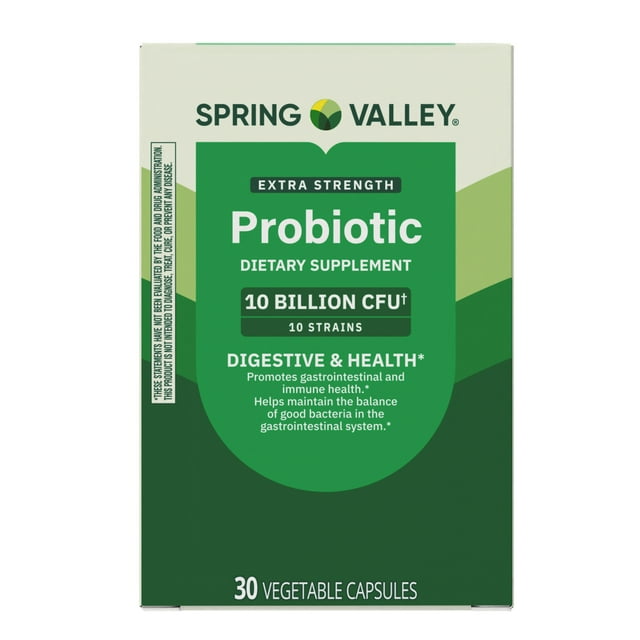 Spring Valley Extra-Strength Probiotic Vegetable Capsules for Digestive ...
