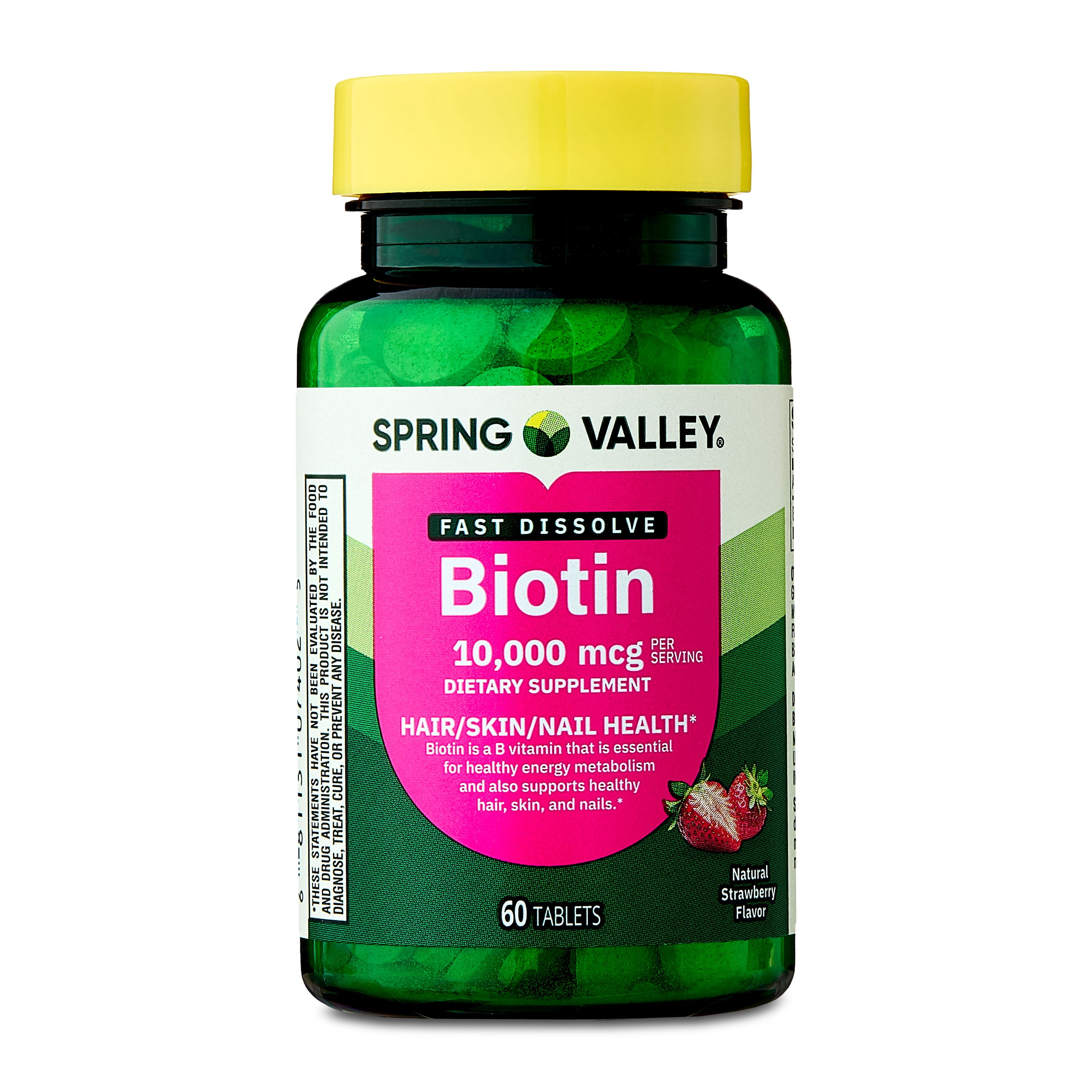 Spring Valley Fast-Dissolve Biotin Dietary Supplement Tablets for Hair ...