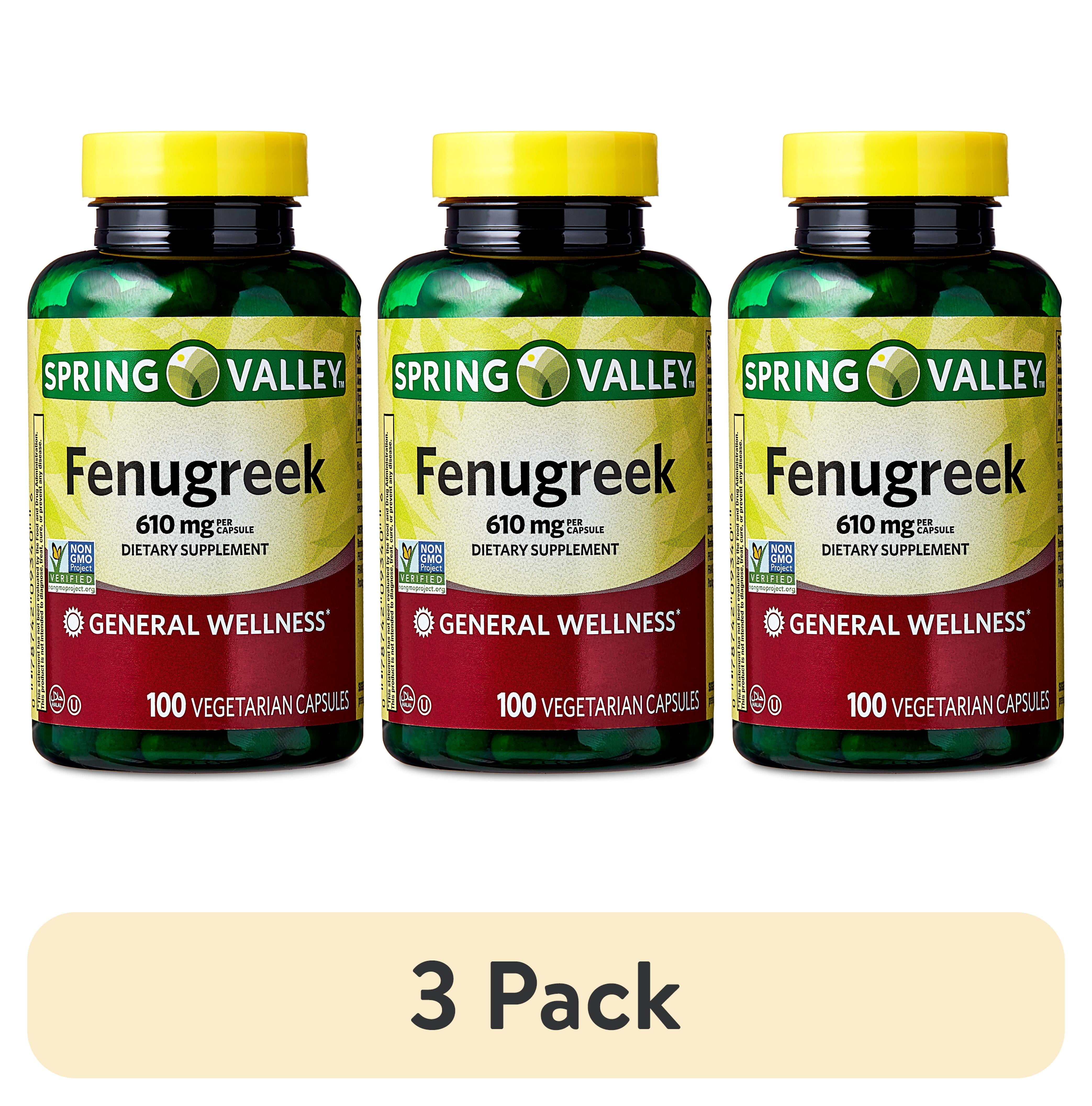 (3 pack) Spring Valley Fenugreek General Wellness Dietary Supplement ...