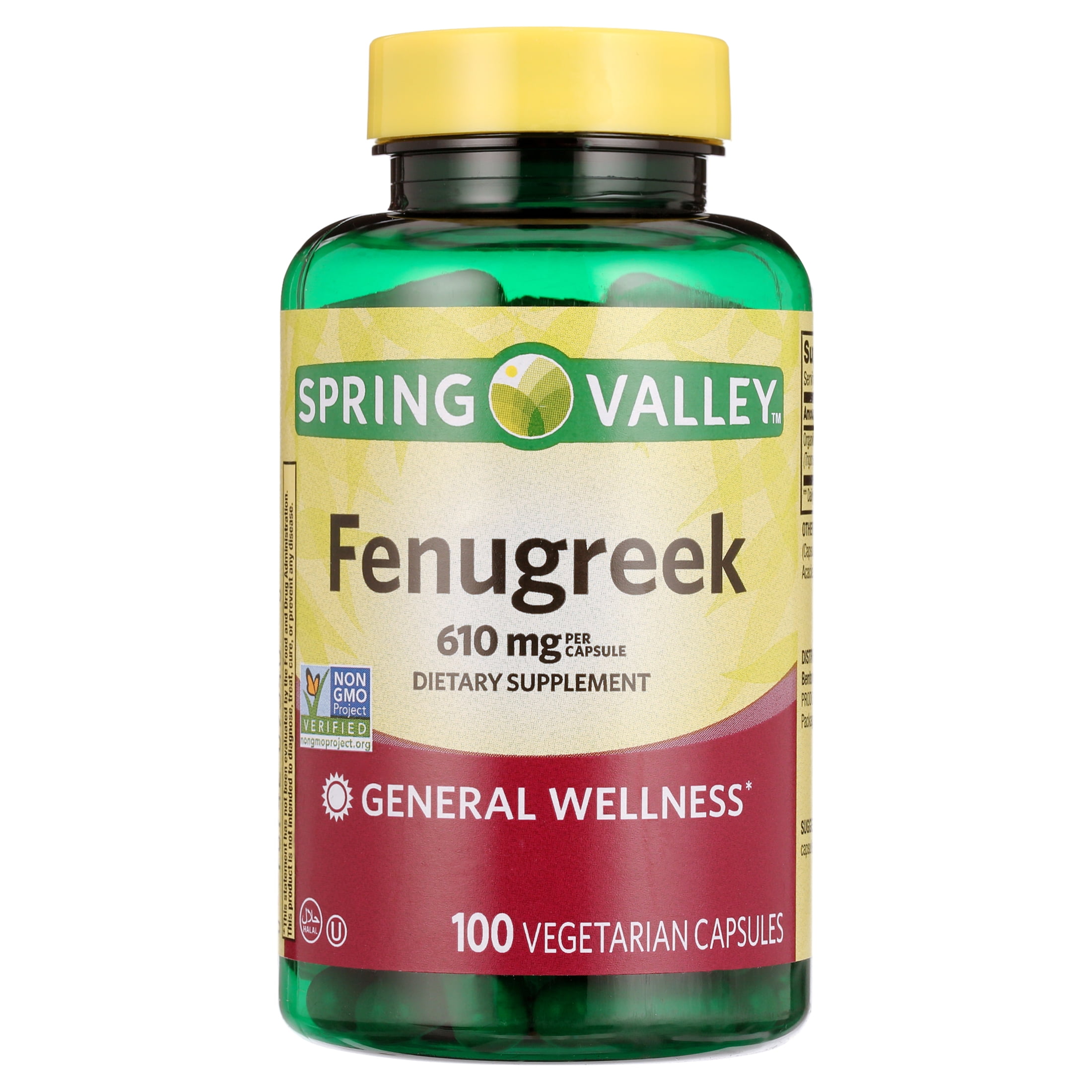 Spring Valley Fenugreek General Wellness Dietary Supplement Vegetarian ...