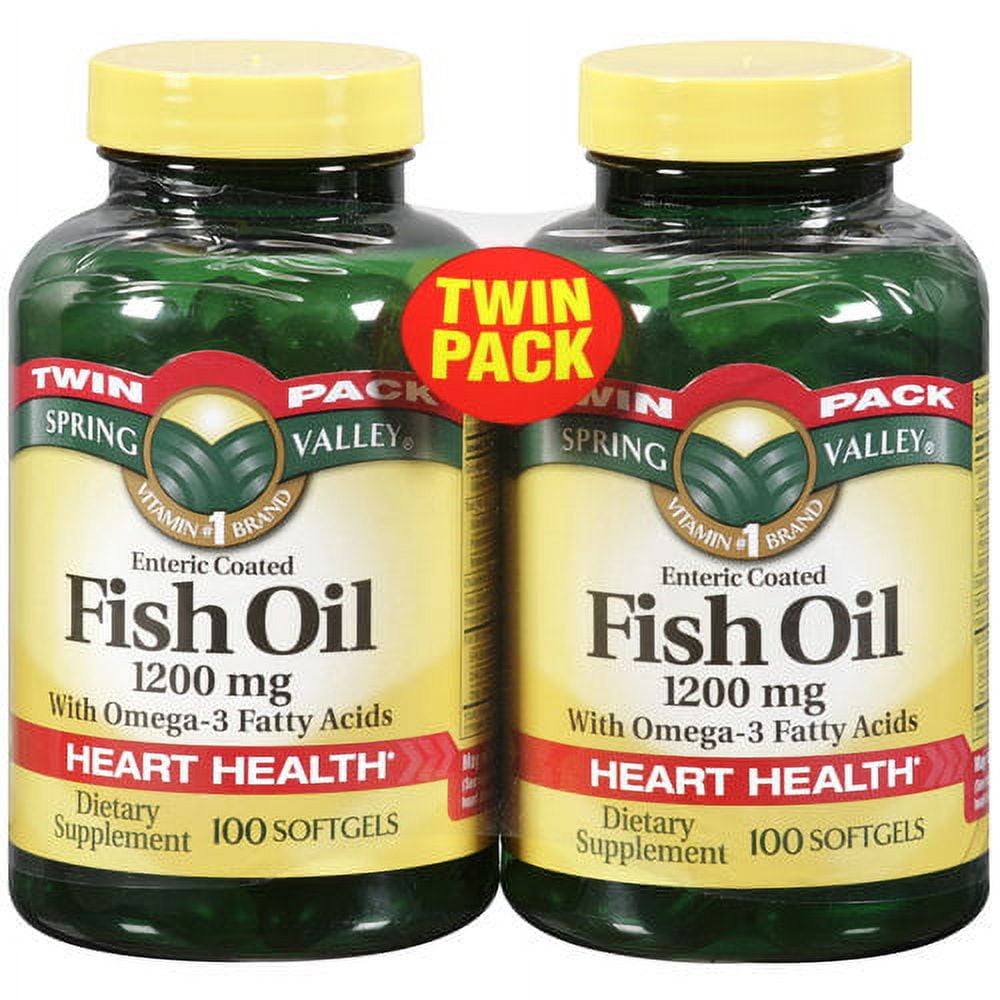 Spring Valley Fish Oil Dietary Supplement 1200mg, 100 pc, 2ct - Walmart.com