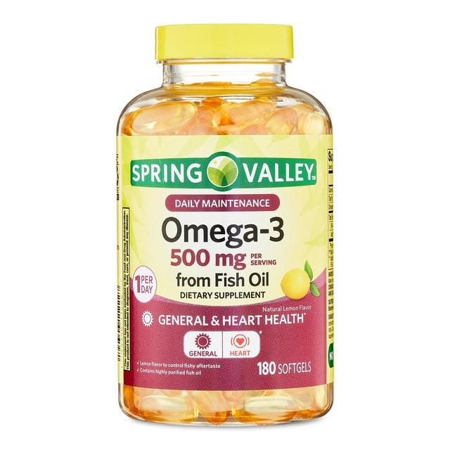 Spring Valley Daily Maintenance Omega-3 From Fish Oil Dietary ...
