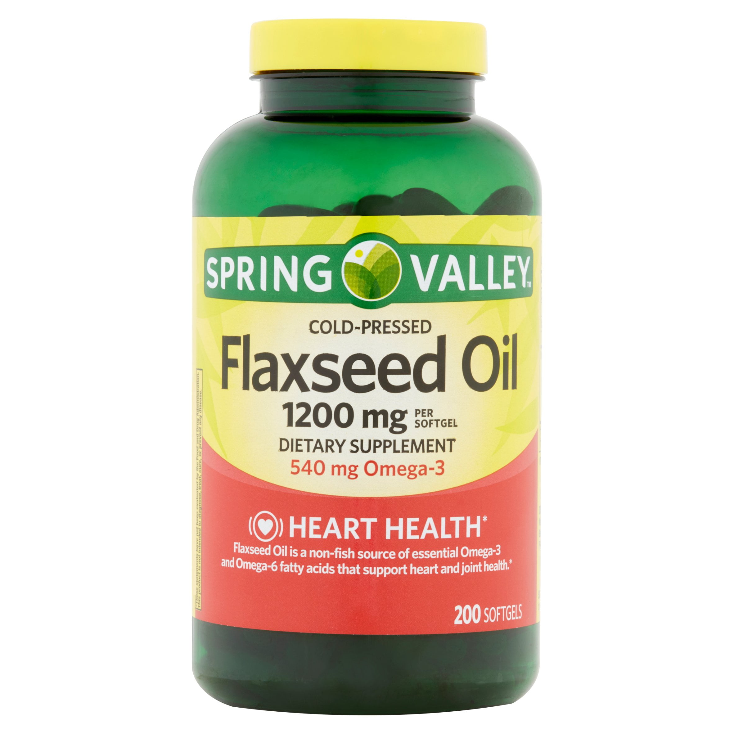 Spring Valley Flaxseed Oil Softgels, 1200 mg, 200 Count - Walmart.com