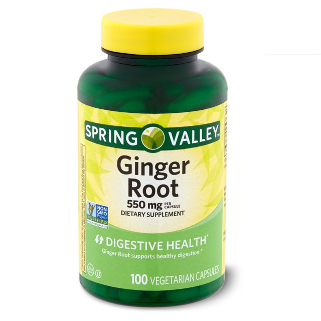Spring Valley Ginger Root Digestive Health Dietary Supplement Capsules ...