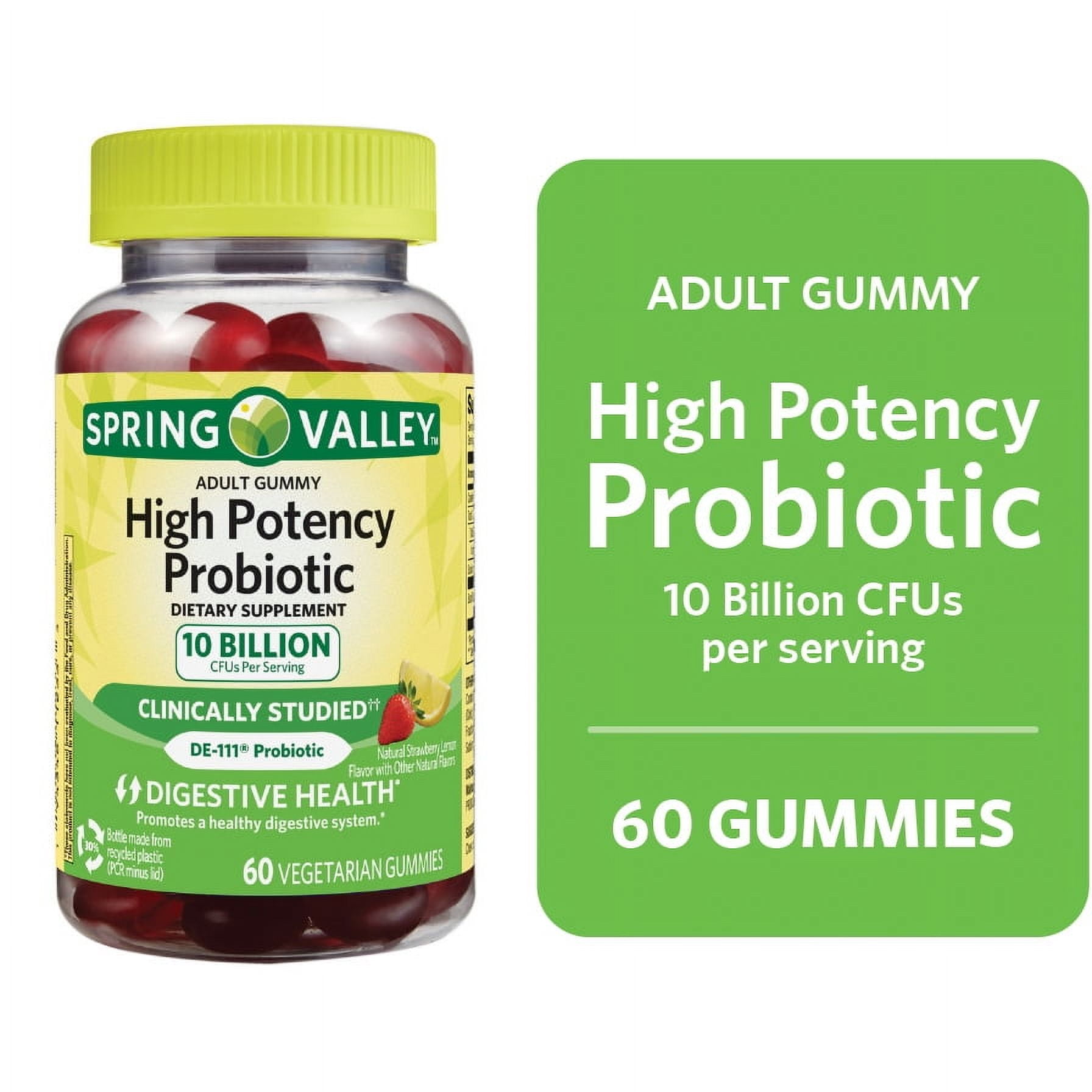 Spring Valley High Potency Probiotic Vegetarian Gummies, Strawberry ...