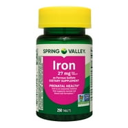 Spring Valley Iron General Wellness Dietary Supplement Tablets, 65 mg ...