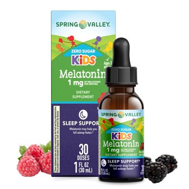 Equate Children’s Melatonin Liquid, Sleep Aid Supplement,1 fl oz ...