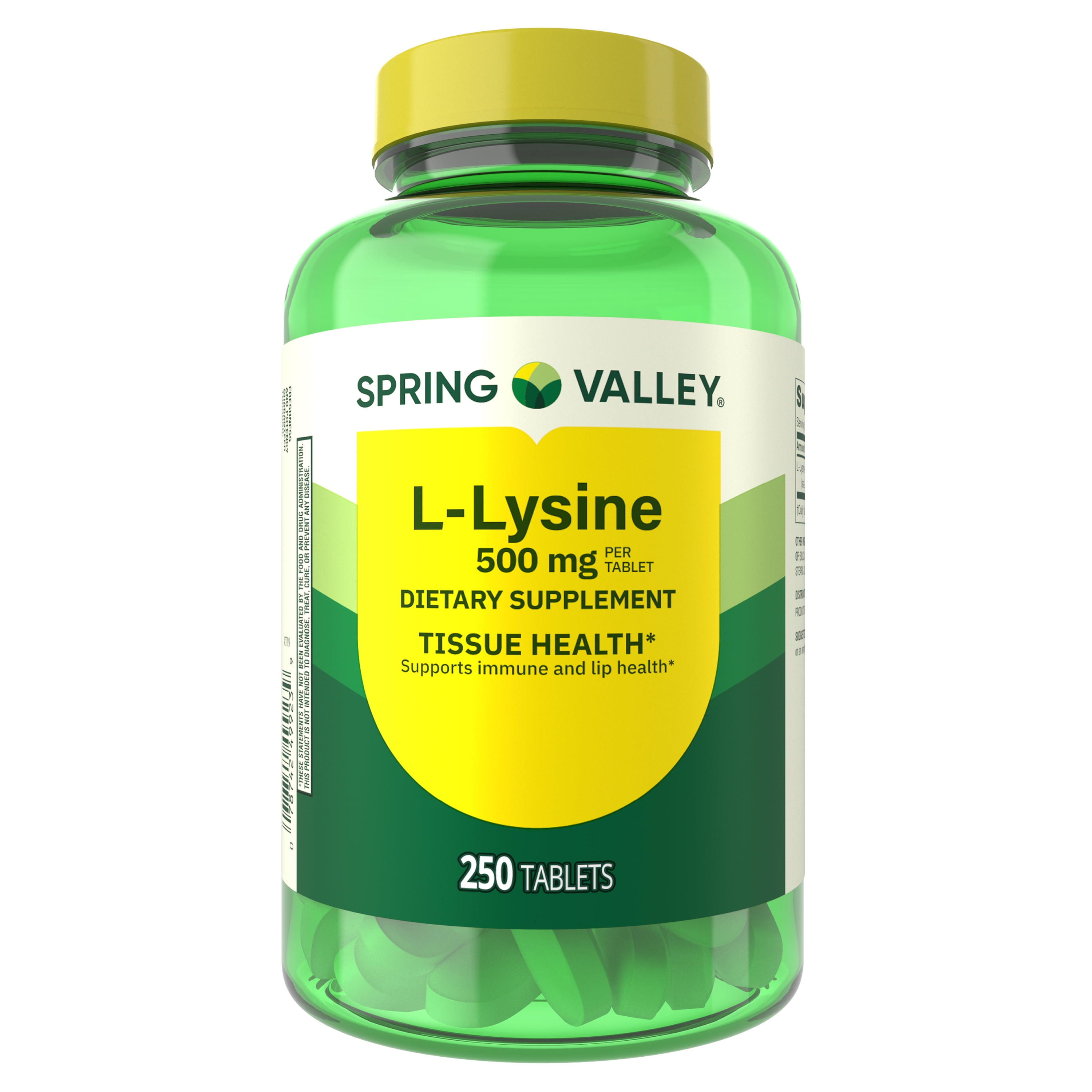 Spring Valley L-Lysine Dietary Supplement Tablets for Tissue Health ...