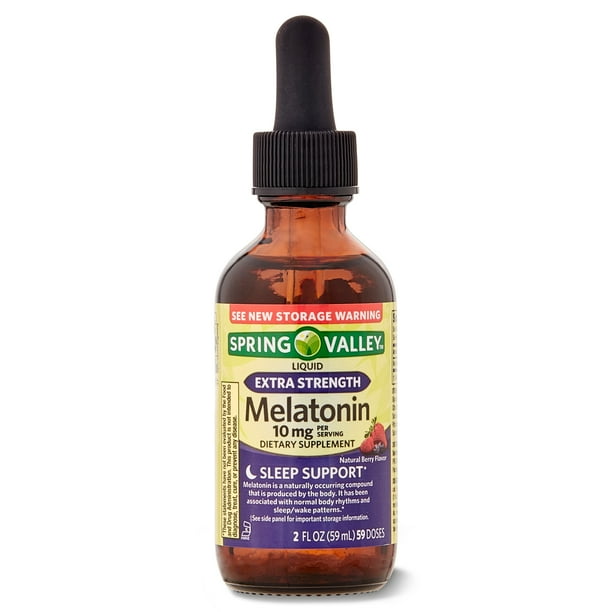 Spring Valley Liquid Melatonin Dietary Supplement, 10 mg, 2 fl oz ...