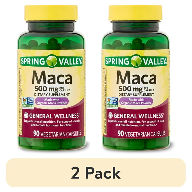 (2 pack) Spring Valley Maca Dietary Supplement, 500 mg, 90 Count ...