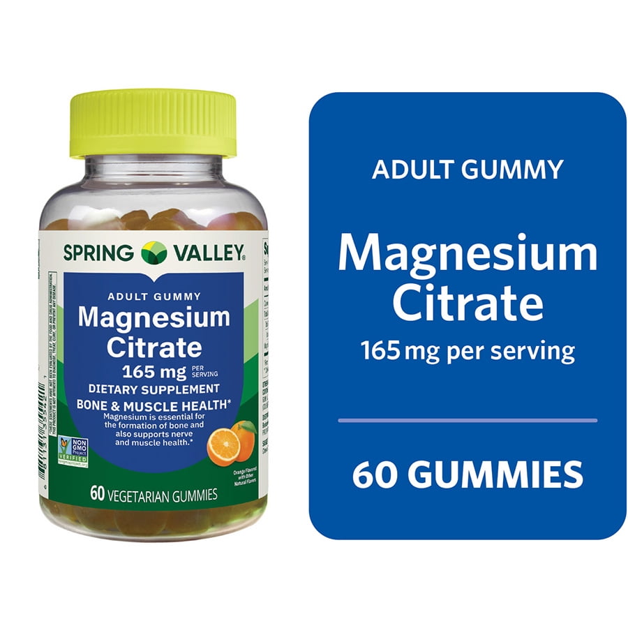 Spring Valley Magnesium Gummies for Bone & Muscle Health Support, 165mg ...