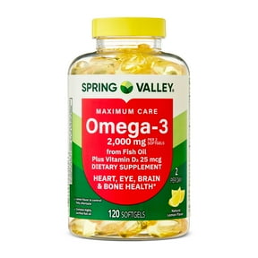 Spring Valley Proactive Support Omega-3 Fish Oil Dietary Supplement ...