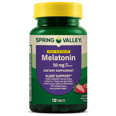 Spring Valley Melatonin Dietary Supplement Twin Pack, 5 mg, 120 Count ...