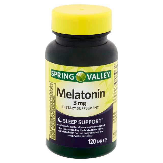 Spring Valley Melatonin Tablets Dietary Supplements, 3 mg, 120 Count ...