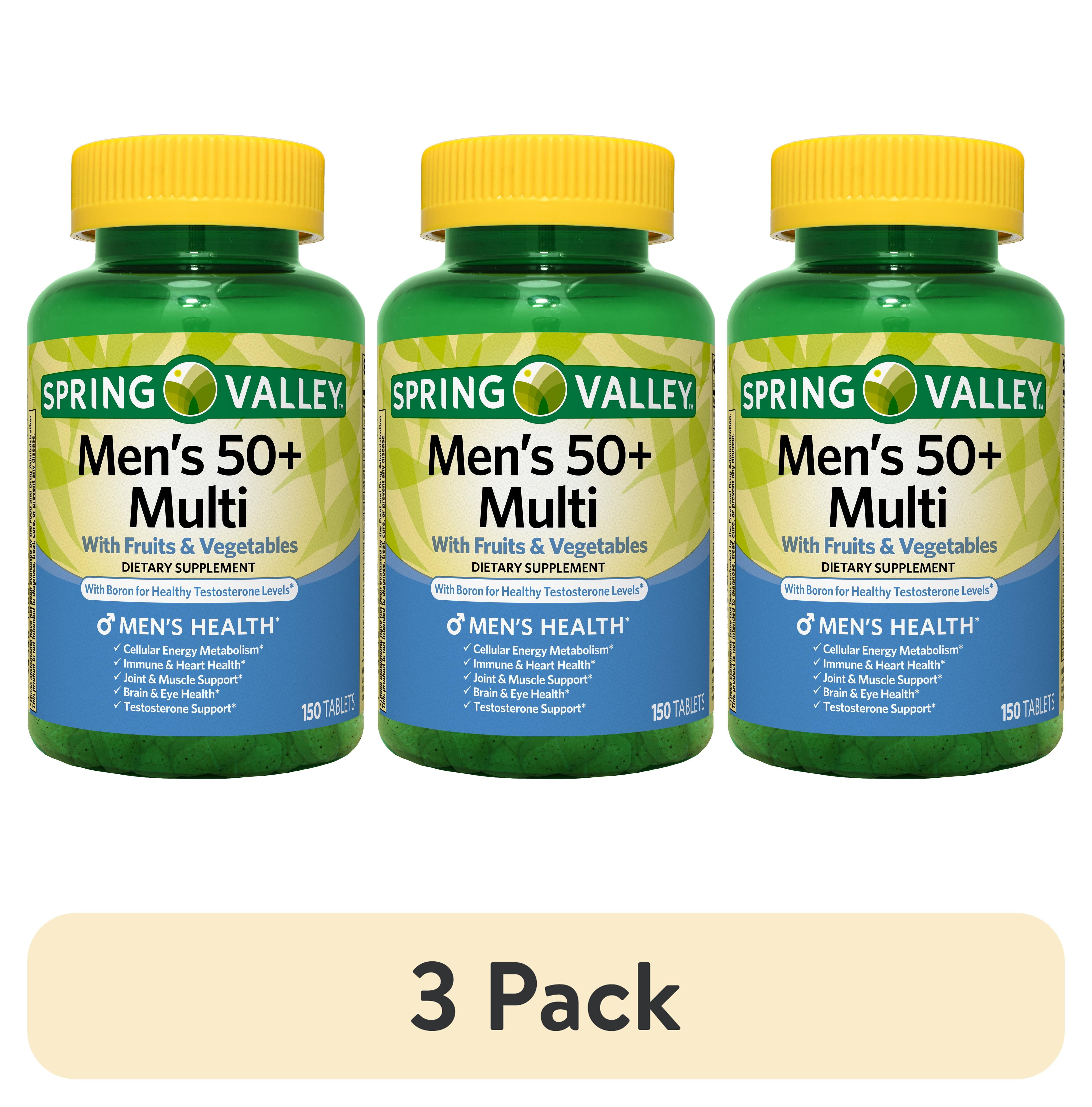 (3 pack) Spring Valley Men's 50+ Multi Tablets, 150 Count - Walmart.com