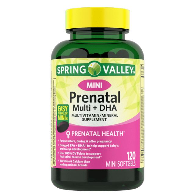 Spring Valley Mini Prenatal Multi + DHA Complete Multivitamin ...
