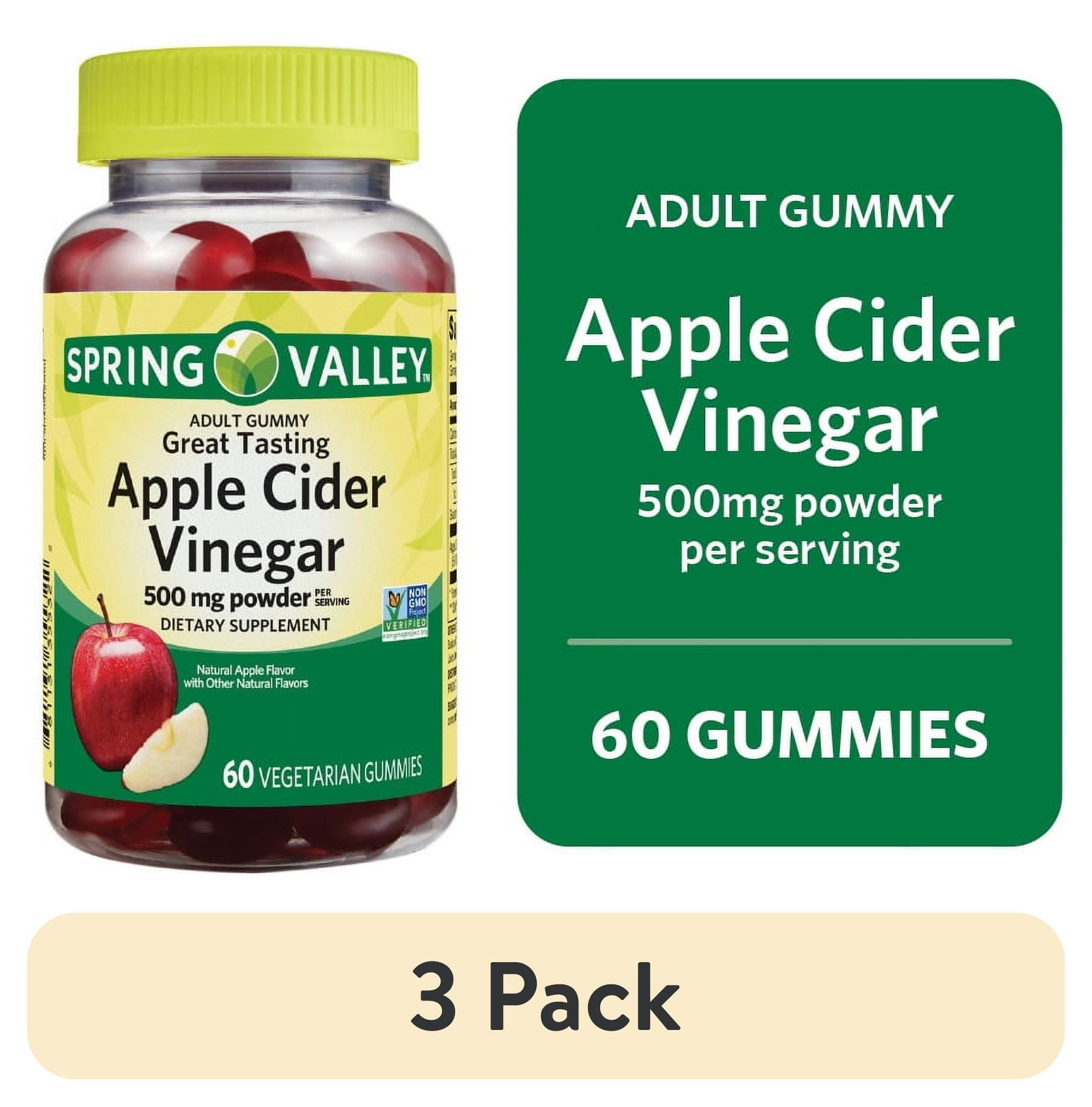 (3 pack) Spring Valley Non GMO Dietary Supplement Gummies, Apple Cider ...