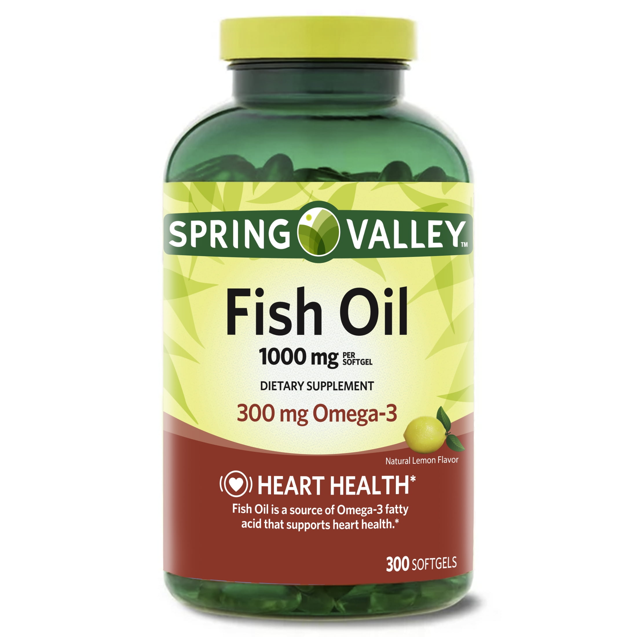 Spring Valley Omega-3 Fish Oil Soft Gels with EPA and DHA, Natural ...