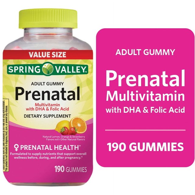 Spring Valley Prenatal Multivitamin Gummies with DHA and Folic Acid ...