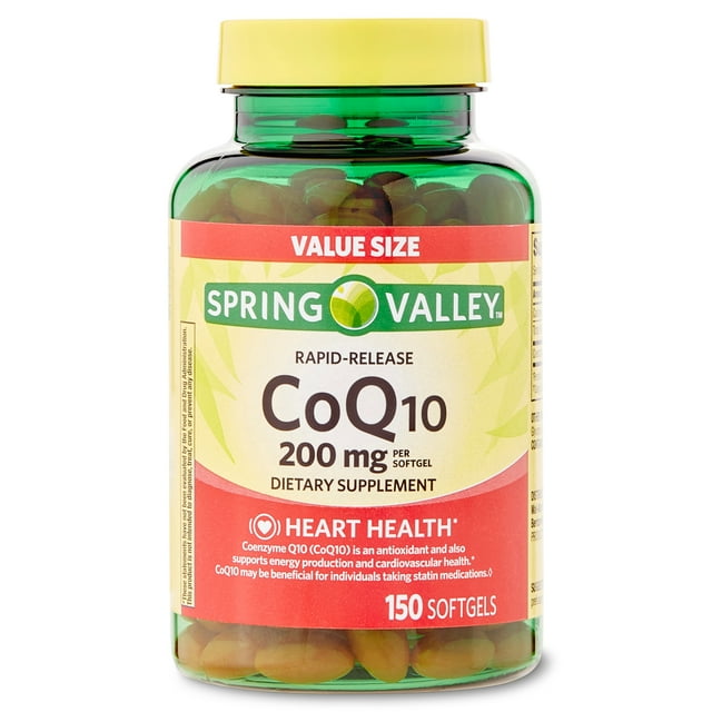 Spring Valley Rapid Release CoQ10 Softgels, 200mg, 150 Count - Walmart.com