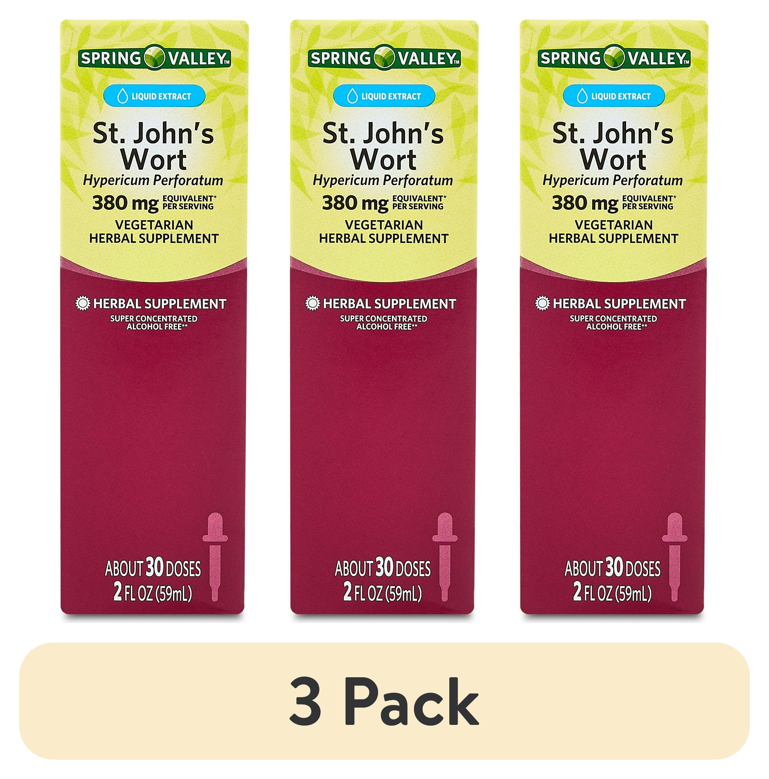 (3 pack) Spring Valley St. John's Wort Herbal Supplement Liquid Extract ...