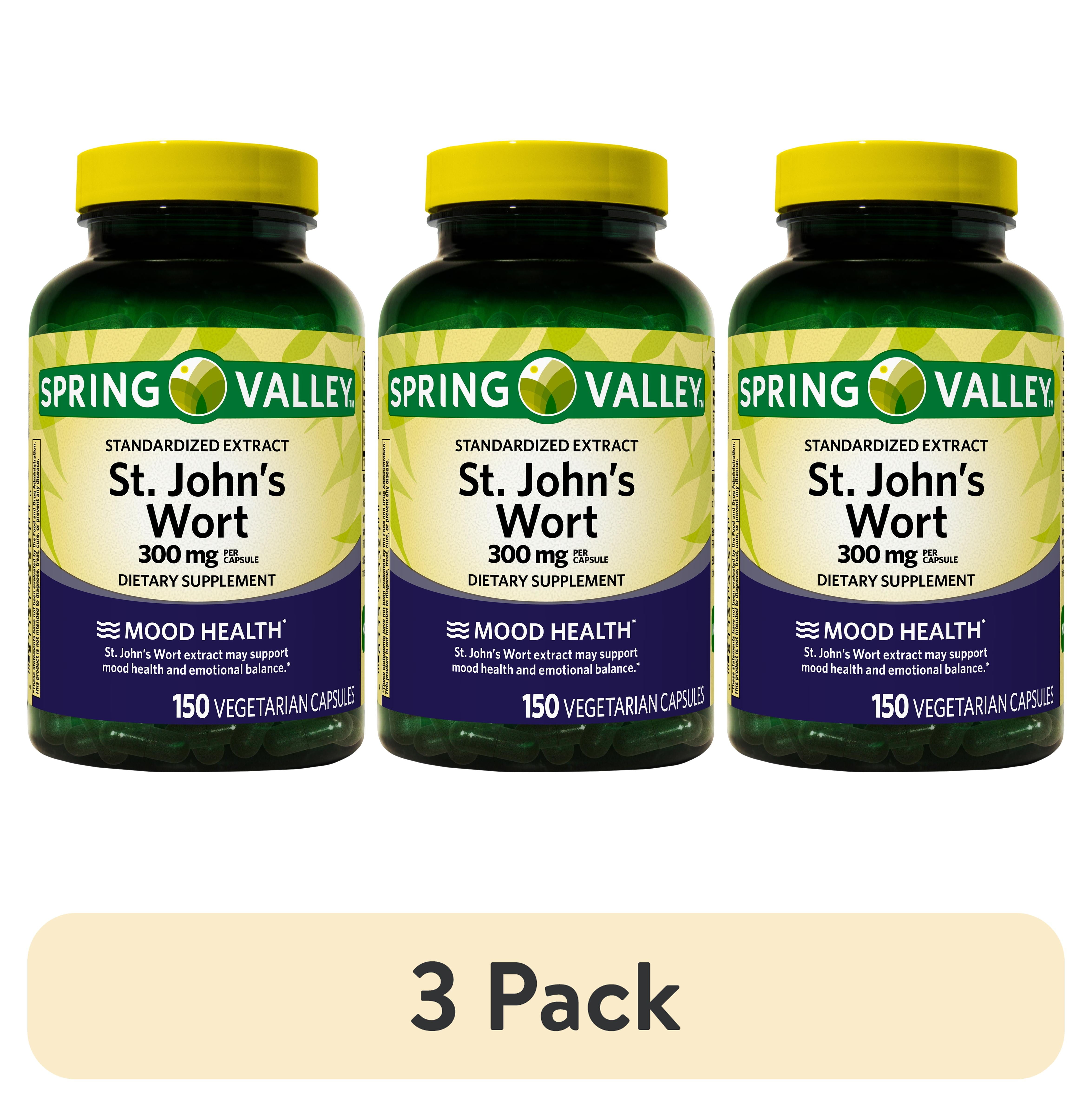 (3 pack) Spring Valley St. John's Wort Standardized Extract Capsules ...