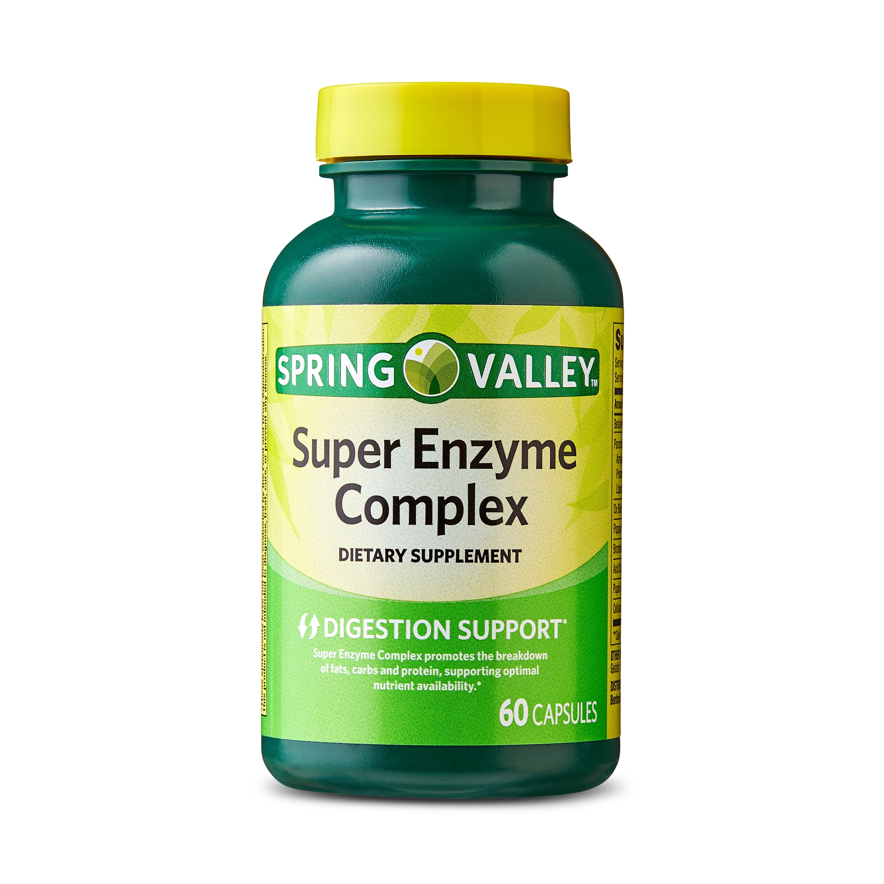 Spring Valley Super Enzyme Complex Dietary Supplement, 60 Capsules ...