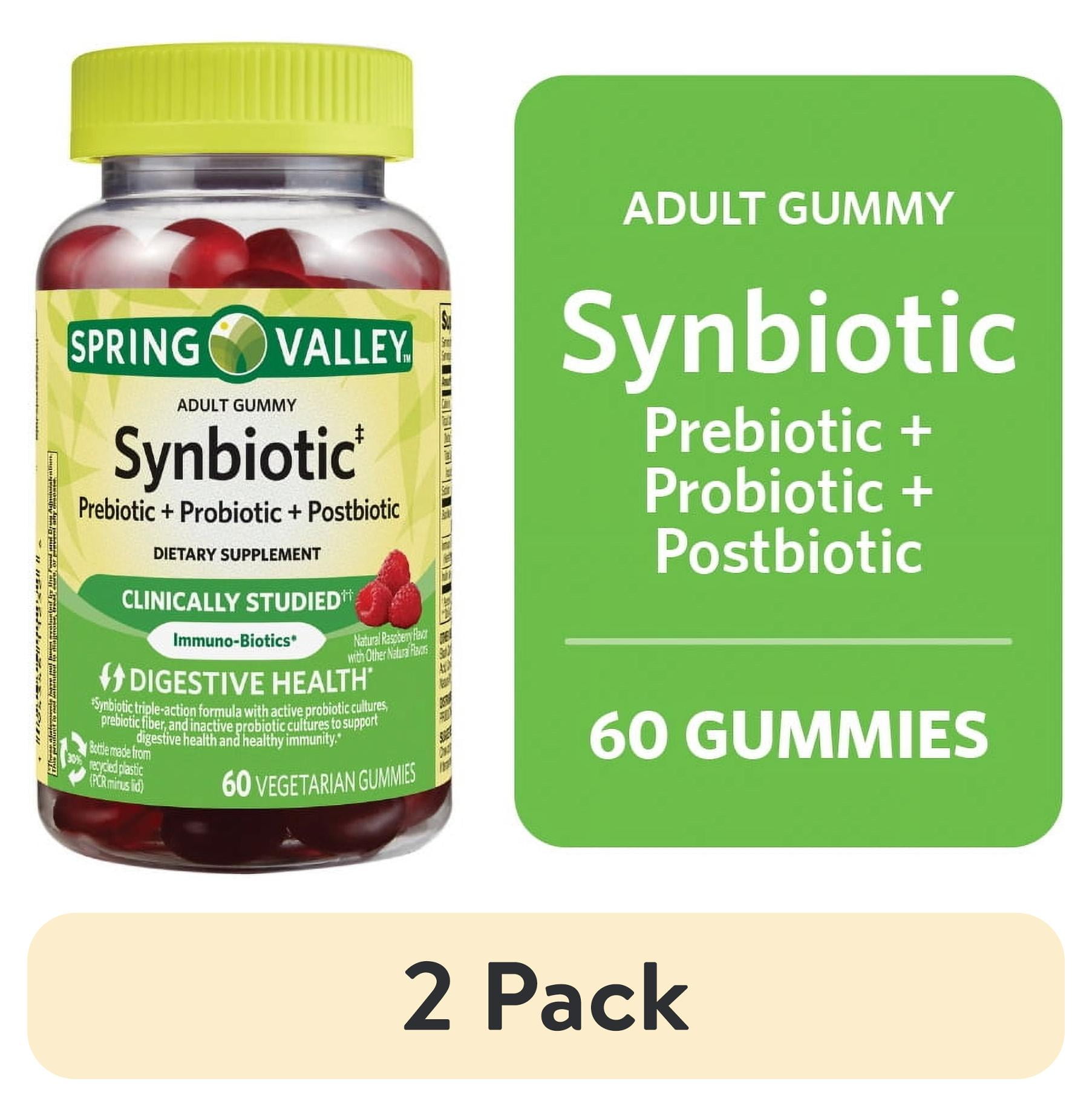 (2 pack) Spring Valley Symbiotic Digestive Health Gummies for Adults ...