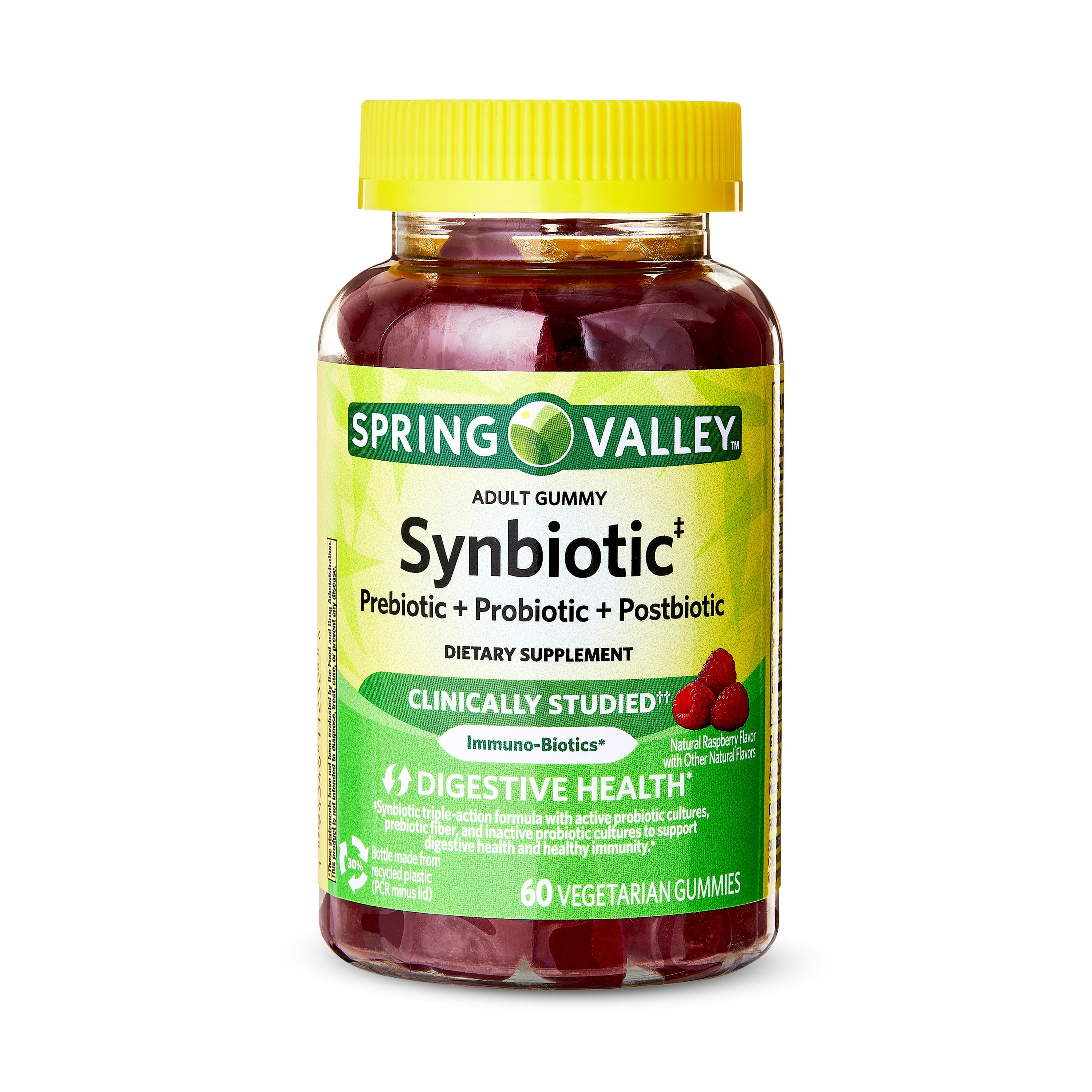 Spring Valley Synbiotic Digestive Health Gummies for Adults, Raspberry ...