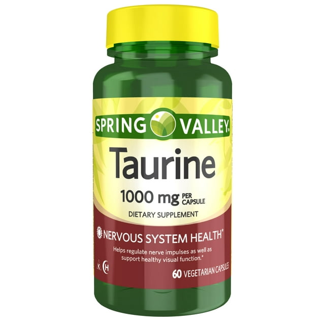 Spring Valley™ Taurine 1,000 mg, Double Strength, 60 Vegetarian ...