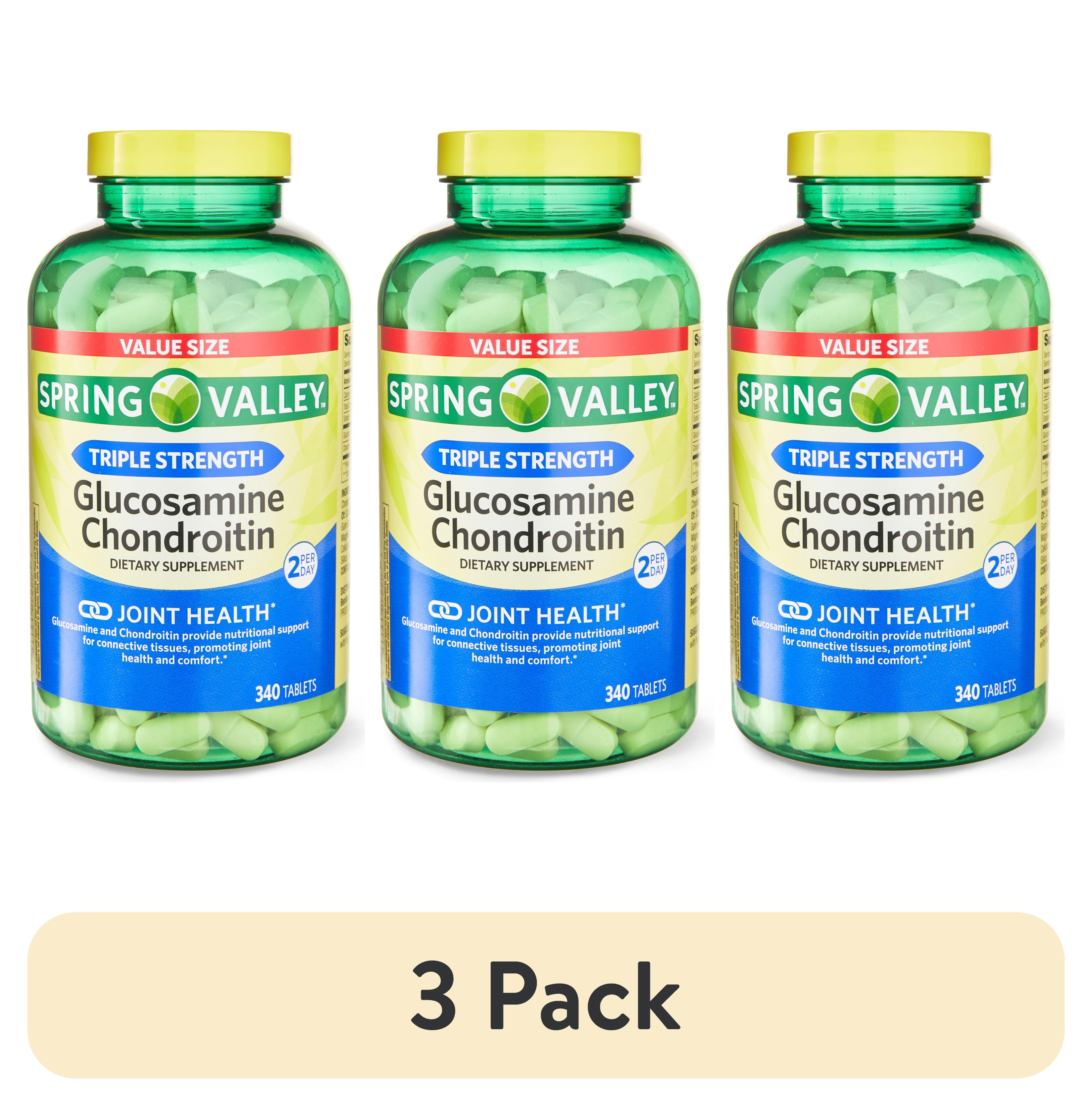 (3 pack) Spring Valley Triple Strength Glucosamine Chondroitin Tablets ...